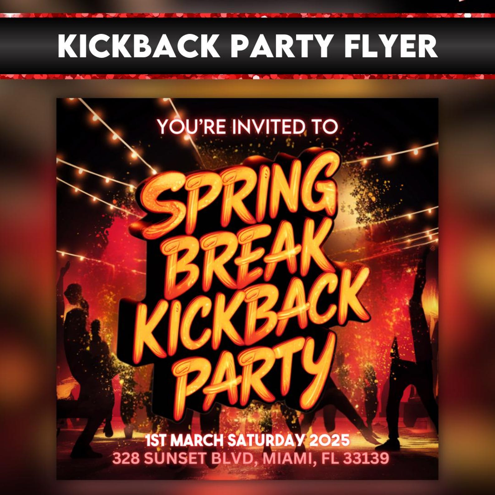 Kickback Party Flyer, Editable Kickback Club Flyer, Club DJ Party ...