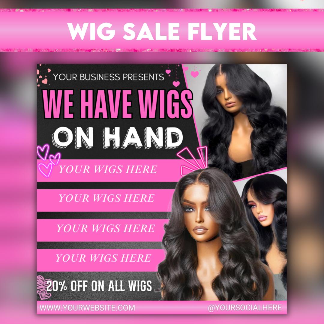 Editable Wig Sale Flyer Template, Hair Business (digital Download) - Etsy