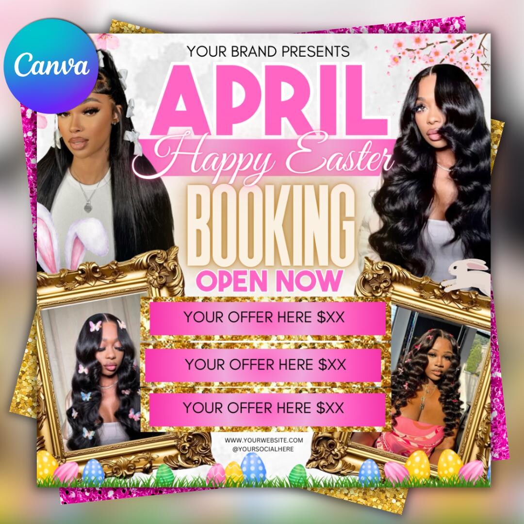 April Booking Flyer DIY Template, Customizable April Flyer, DIY Canva ...