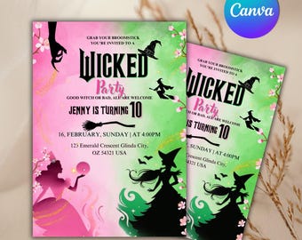Wicked Birthday Party Invitation, Wicked Party Invitation, WICKED ...