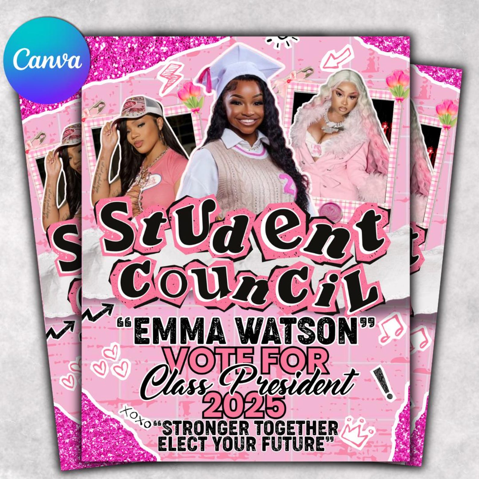 Editable Student Council Campaign Flyer Template (canva) - Etsy