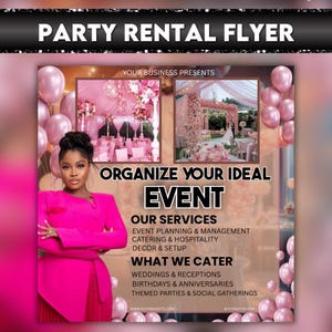 Party Rentals Flyer, Event Supplies Flyer, Event Equipment Rental Flyer ...