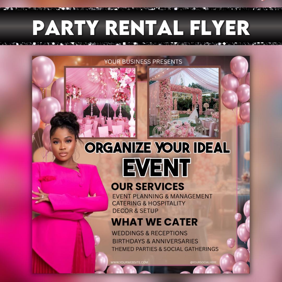 Party Rentals Flyer: Event Planning, Decoration (canva Editable ...