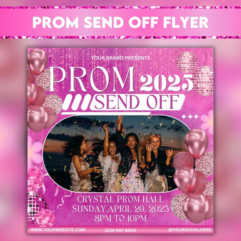 DIY Editable Prom Send off Flyer: Party Invitation (digital Download ...