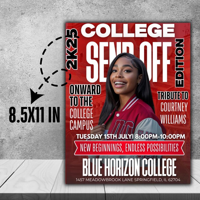 Red Magazine College Send off Evite: Farewell Party Flyer (digital ...