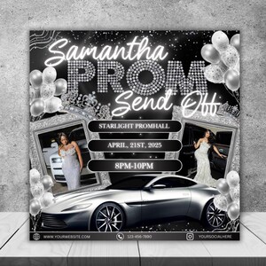 Prom Send off Flyer, DIY Prom Flyer, Prom Canva Template, Prom Send Off ...