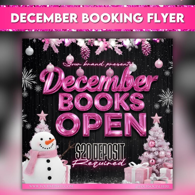 December Bookings Flyer, Calendar Appointment Flyer, Book Now ...