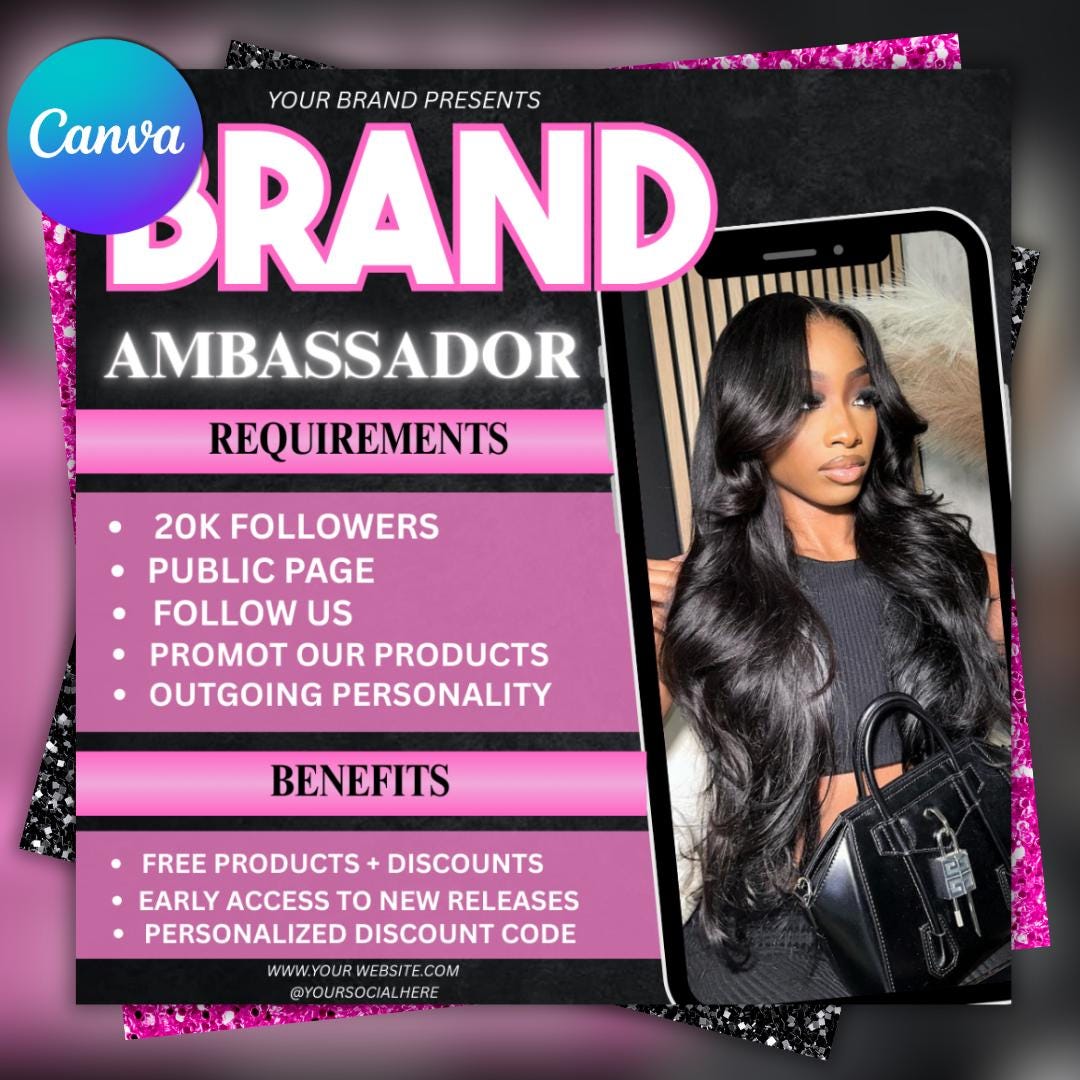 Editable Brand Ambassador Flyer, Canva Template, Brand Ambassador ...