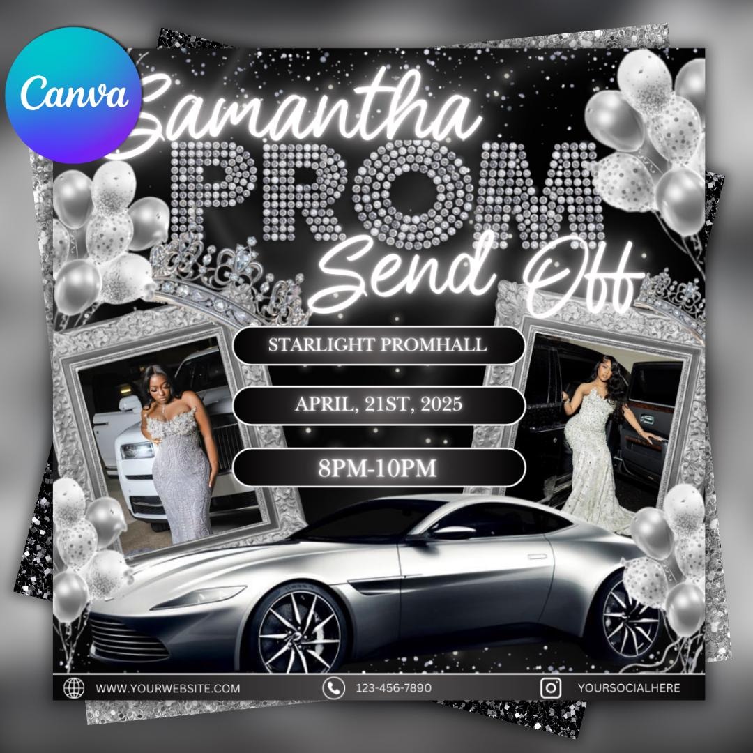Prom Send off Flyer, DIY Prom Flyer, Prom Canva Template, Prom Send Off ...