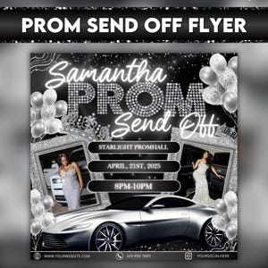 Prom Send off Flyer, DIY Prom Flyer, Prom Canva Template, Prom Send Off ...