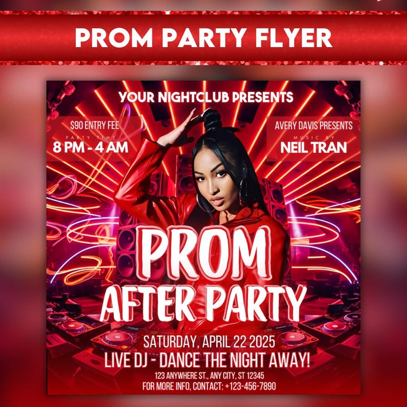 Prom After Party, Club Flyer, Party Flyer, DIY Event Flyer, Party Flyer ...