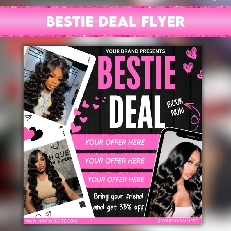 Best Friend Deal Flyer, Bring a Friend Sale Flyer, Bestie Deal Flyer ...