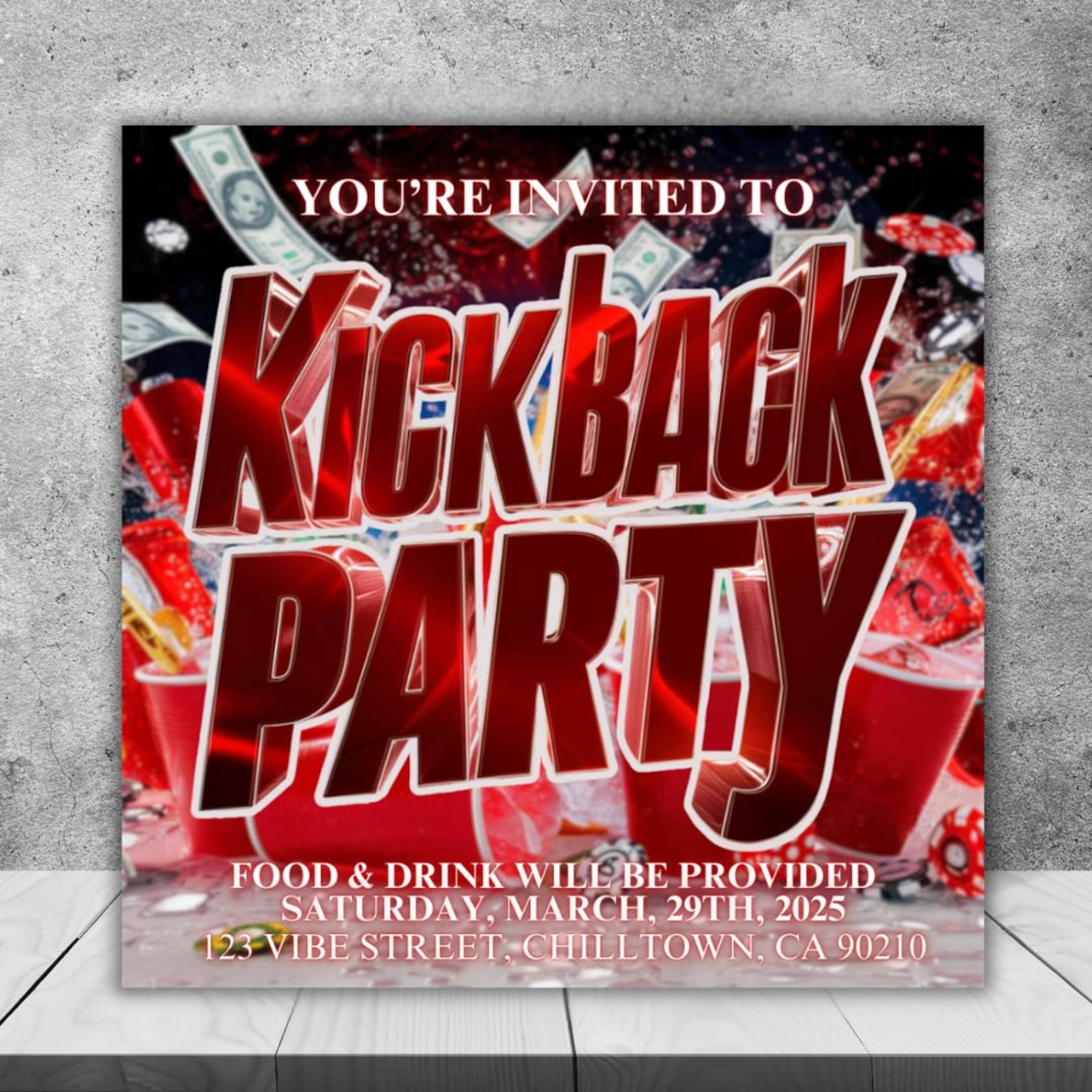 Kickback Party Flyer: Editable Club DJ Event Invite (canva Editable) - Etsy