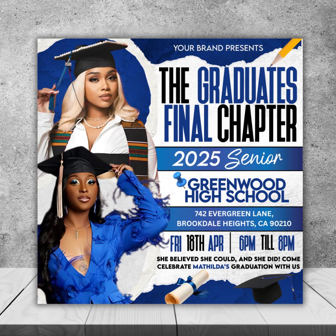 2025 Graduation Party Flyer: Senior Announcement, Canva Editable ...
