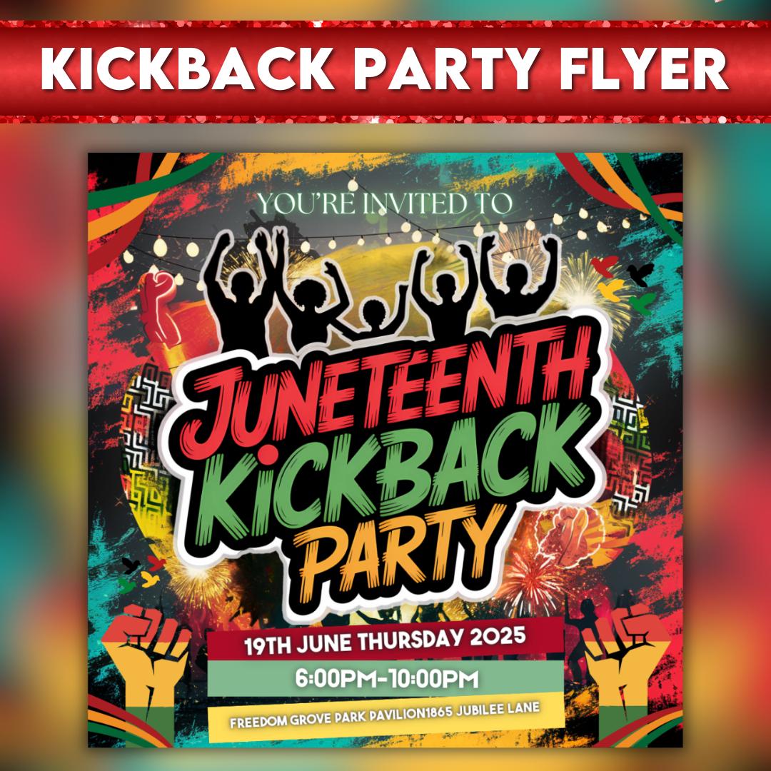 Kickback Party Flyer: Editable Club DJ Event Invite (canva Template ...