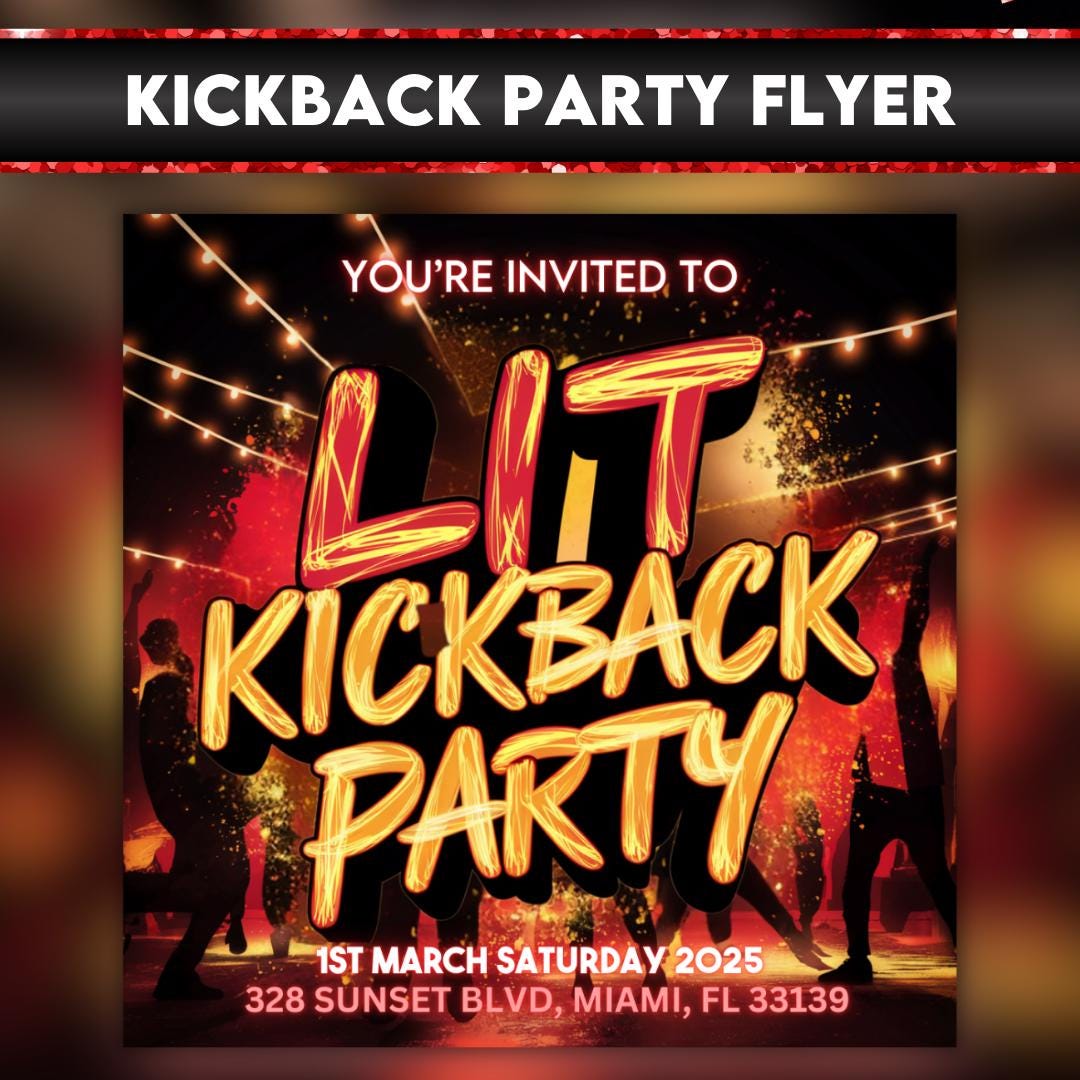 Kickback Party Flyer: Editable Club DJ Event Invite (digital Download ...