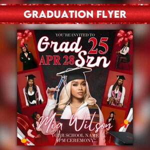 Graduation Party Flyer: Class of 2025, Canva Editable (digital Download ...