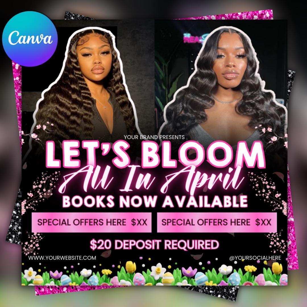 April Booking Flyer Template - Spring Bookings - Easter Appointment ...