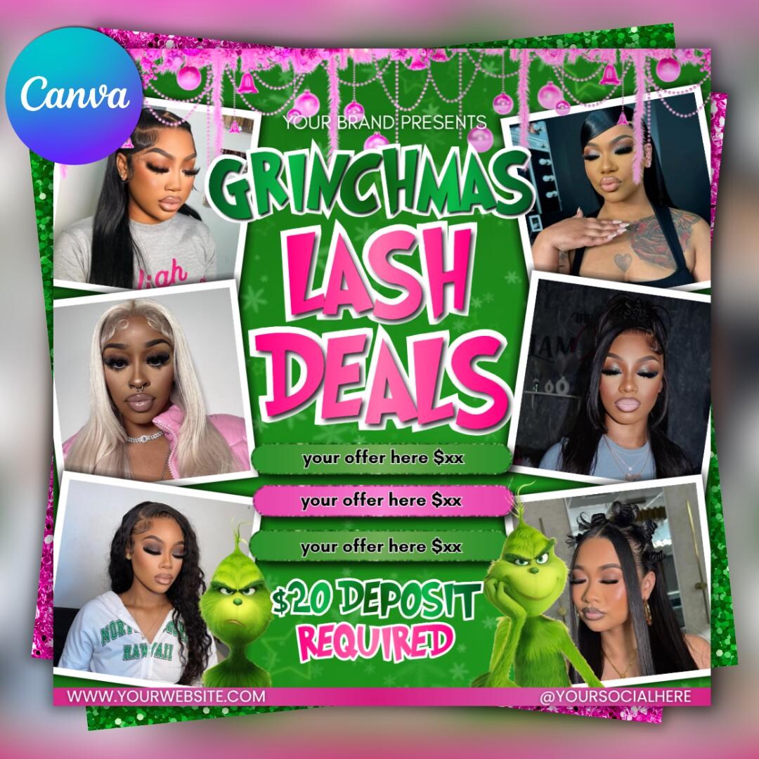 Christmas Lash Flyer & Beauty Booking (digital Download) | Edit in ...