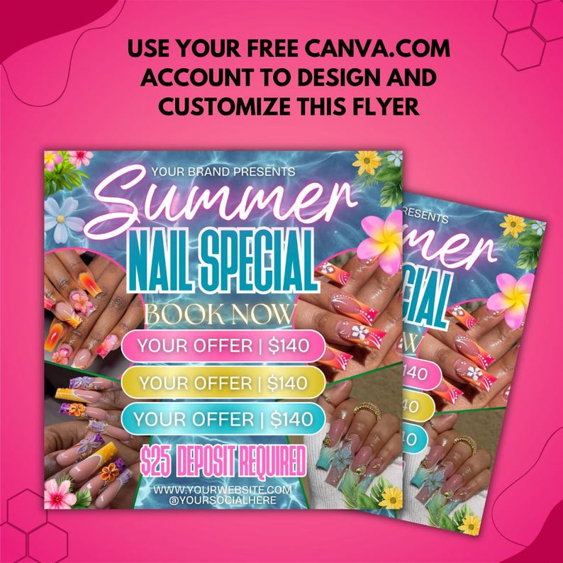 Summer Nail Special Flyer: Nail Tech Promotion (PDF Downloadable ...