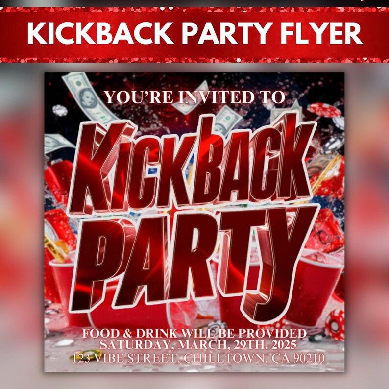 Kickback Party Flyer: Editable Club DJ Event Invite (canva Editable) - Etsy