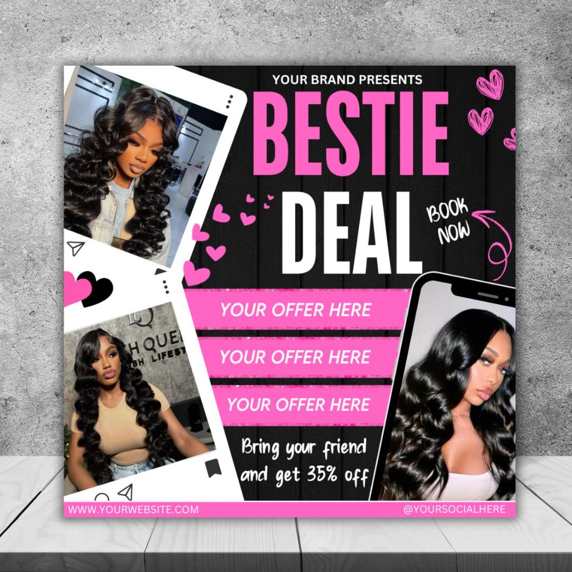 Best Friend Deal Flyer, Bring a Friend Sale Flyer, Bestie Deal Flyer ...