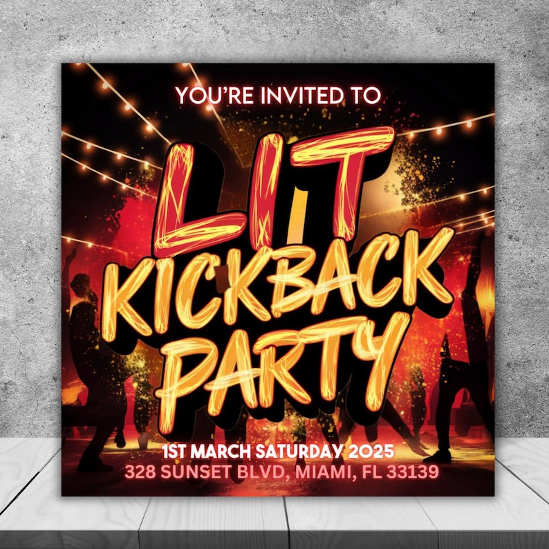 Kickback Party Flyer: Editable Club DJ Event Invite (digital Download ...
