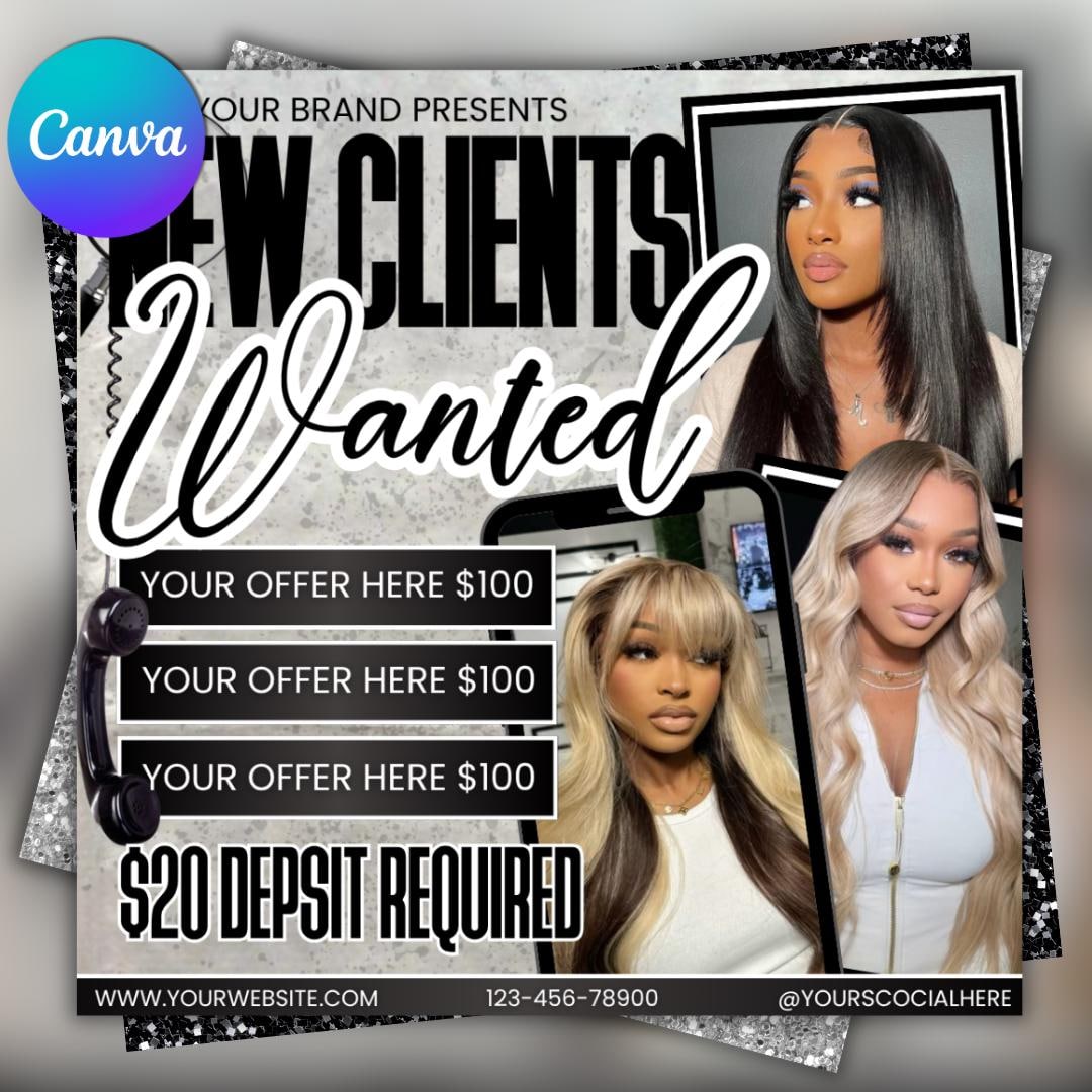 Editable Lash Clients Booking Flyer, Canva Template - Etsy