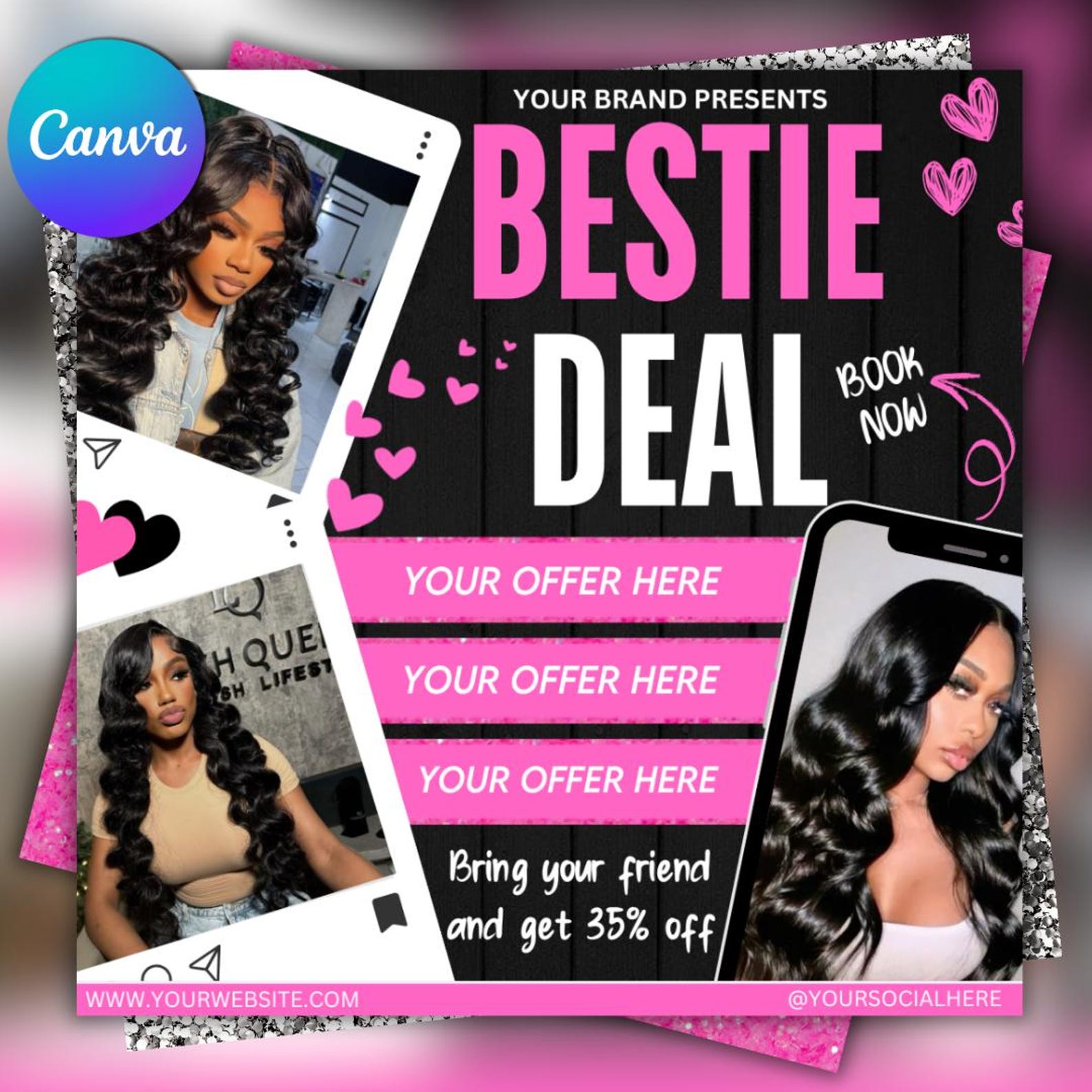 Best Friend Deal Flyer, Bring a Friend Sale Flyer, Bestie Deal Flyer ...