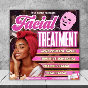 Facial Treatment Flyer: Esthetician Booking, Salon Spa (canva Editable ...