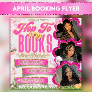 April Booking Flyer, Spring Booking Flyer, Easter Flyer, April Hair ...