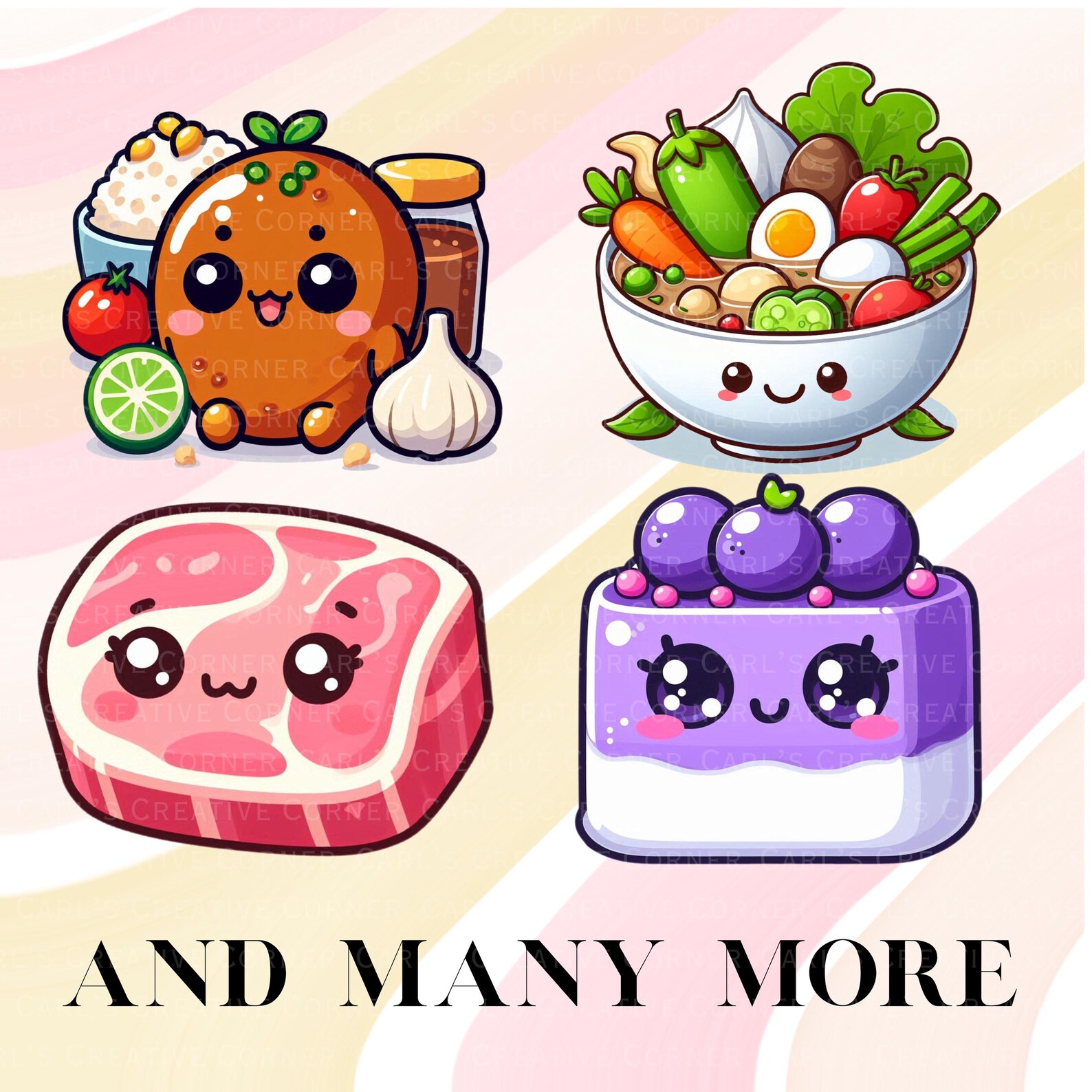 30 Kawaii Filipino Food and Snack Clipart Cute Traditional Filipino ...
