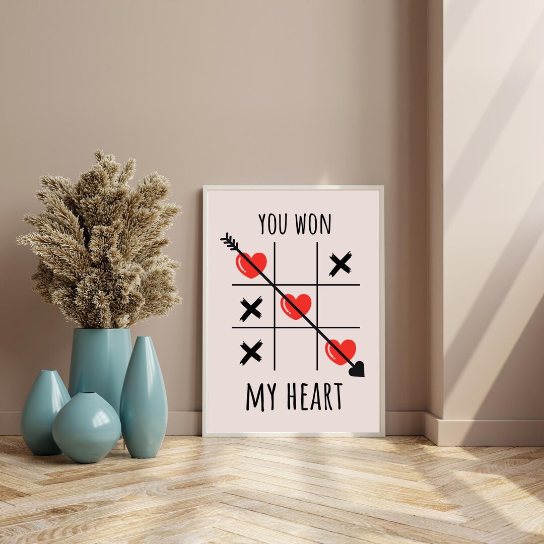 You Won My Heart Valentines Day Print Cute Valentines Decor, Home Decor ...