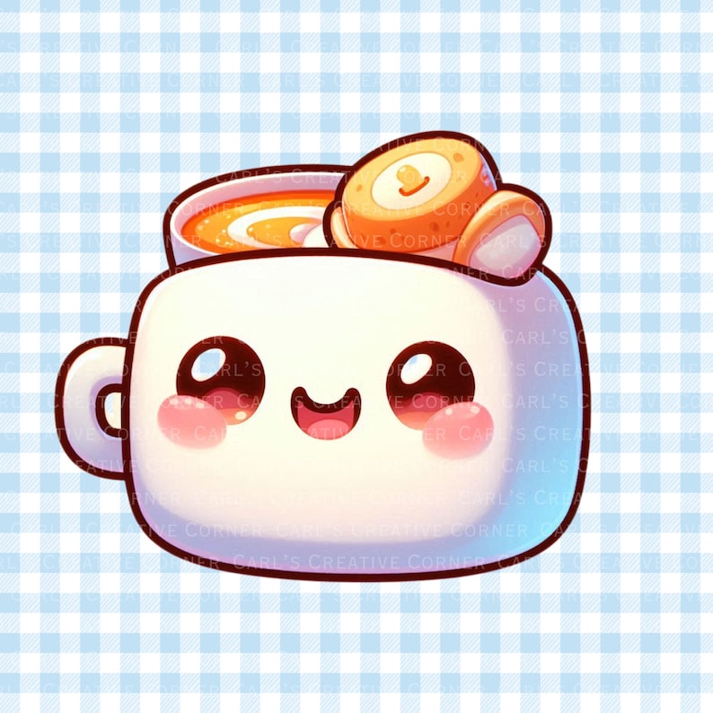 Kawaii Food PNG Clipart Bundle 25 Cute Snack & Dessert Illustrations ...