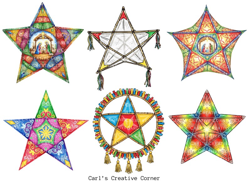 Filipino Parol Clipart: Christmas Lantern PNG Bundle (digital Download ...