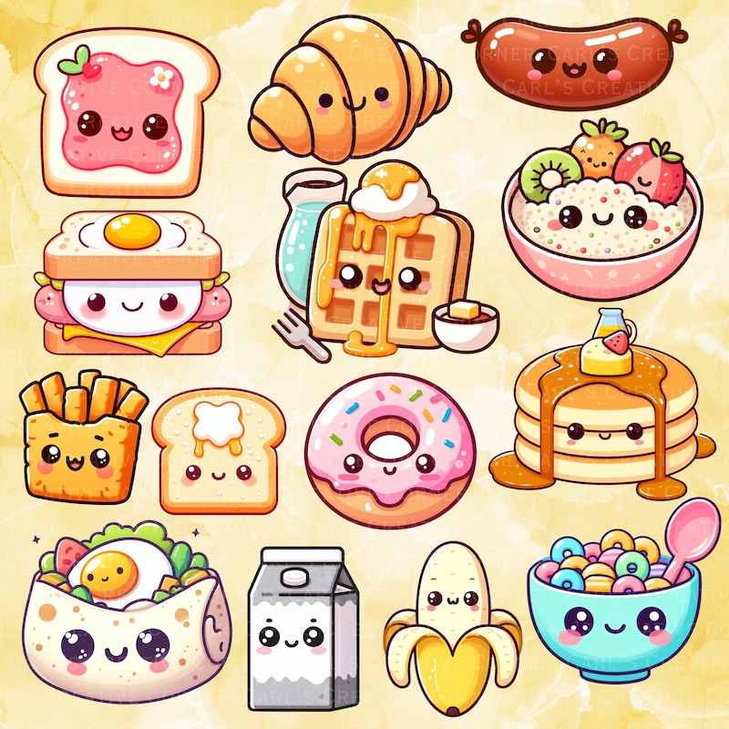 Kawaii Breakfast - Etsy