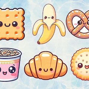 42 Premium Cute Kawaii Snack Food PNG Clipart Bundle Snack and Fast ...