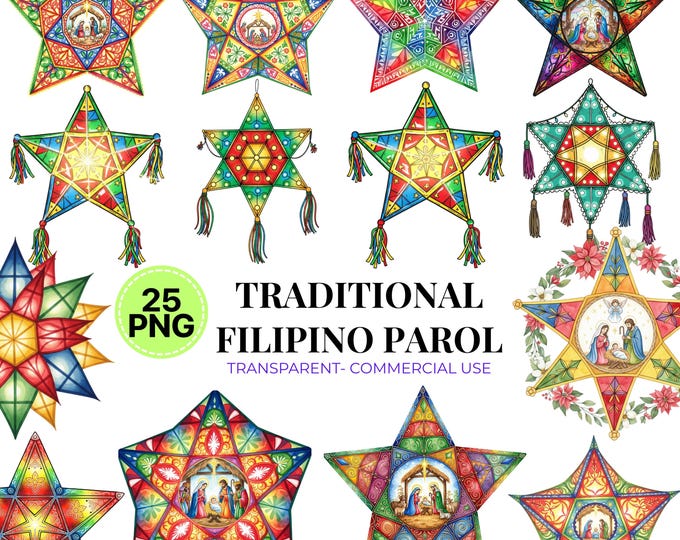 Filipino Christmas Clipart Bundle Festive Philippines Holiday Symbols ...