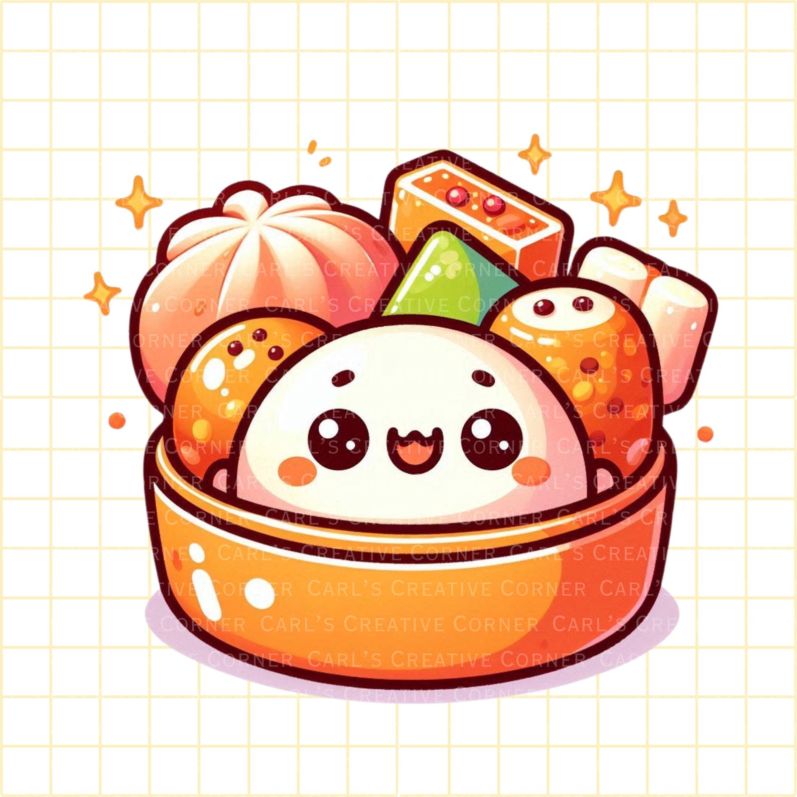 Kawaii Snack PNG Clipart Bundle 25 Set Kawaii Sticker Sweet Snack Food ...