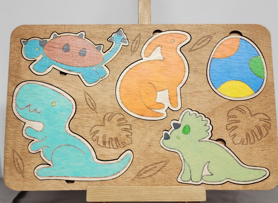 Wooden Dinosaur Activity Puzzle Engaging and Interactive Learning Toy ...