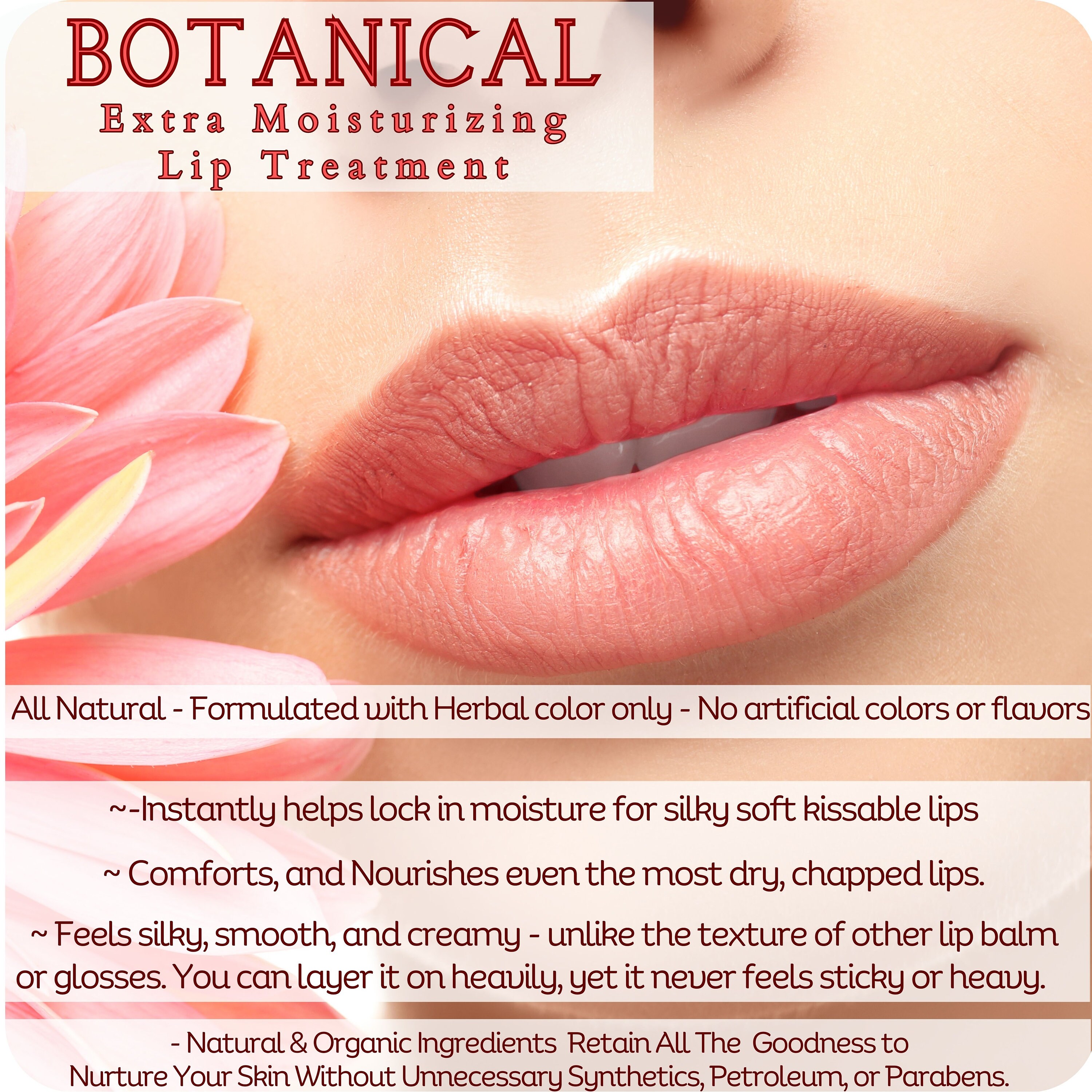 Gift Ready Rose Lip Tint With Rose Petals - Organic, Eco Friendly ...