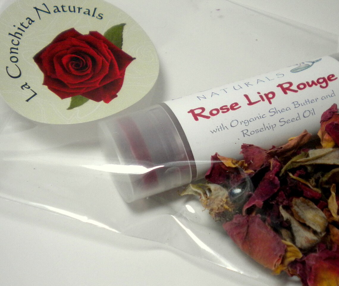 Gift Ready Rose Lip Tint With Rose Petals Organic Eco - Etsy