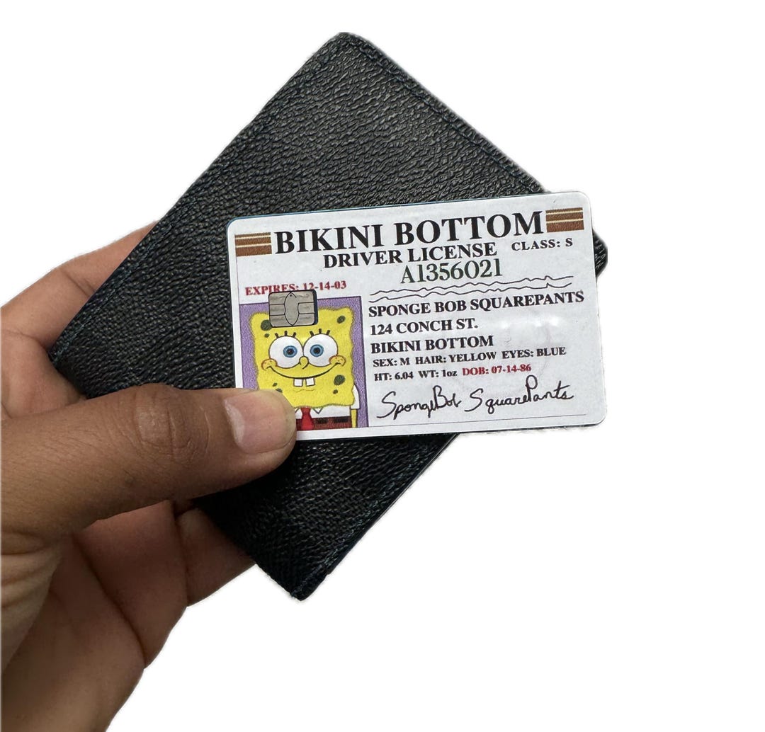 Spongebob Driver License Credit Card Skin Debit Card Wrap ID Sticker ...