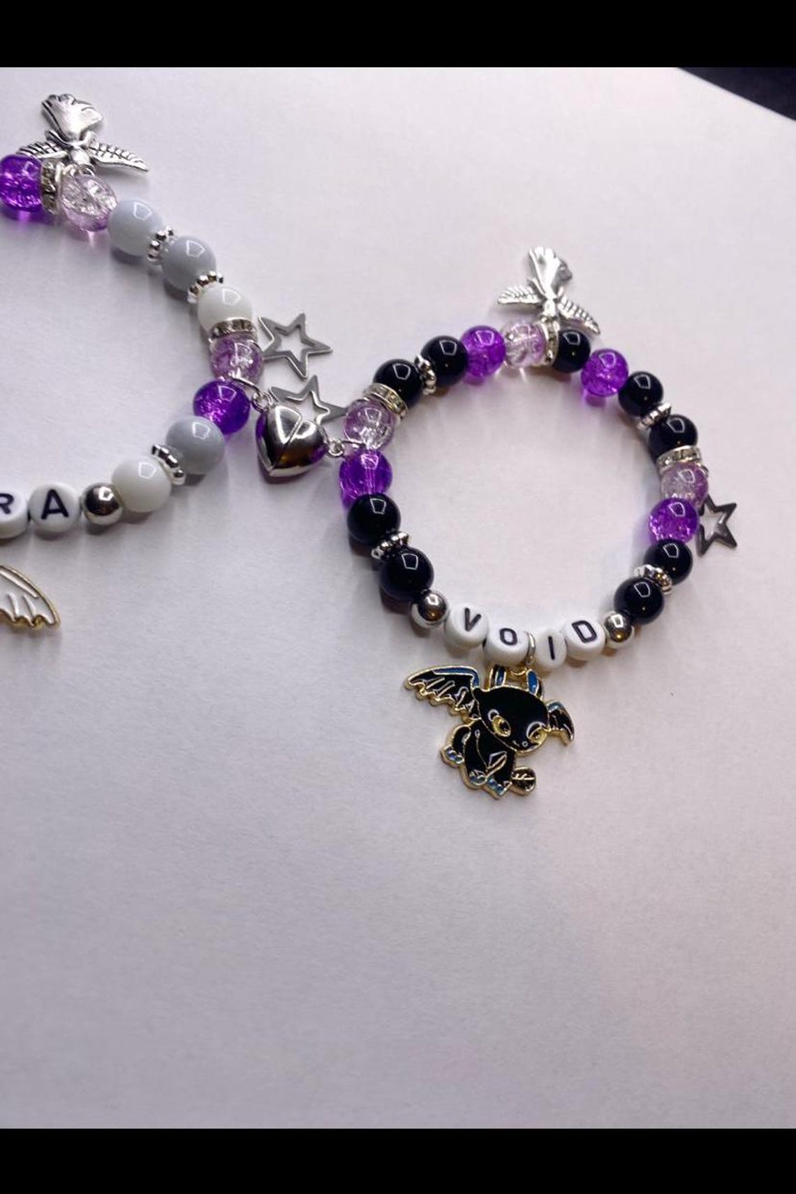 Handmade Aura Void Matching Bracelet Set: Cat Charms, Stars, Magnet ...