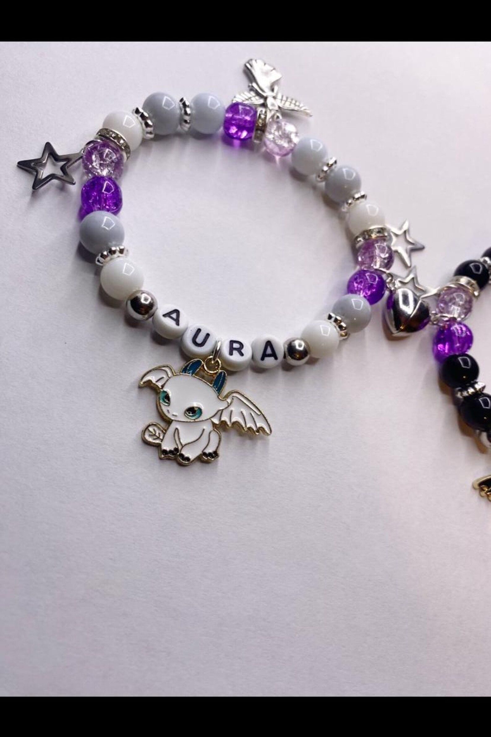 Handmade Aura Void Matching Bracelet Set: Cat Charms, Stars, Magnet ...