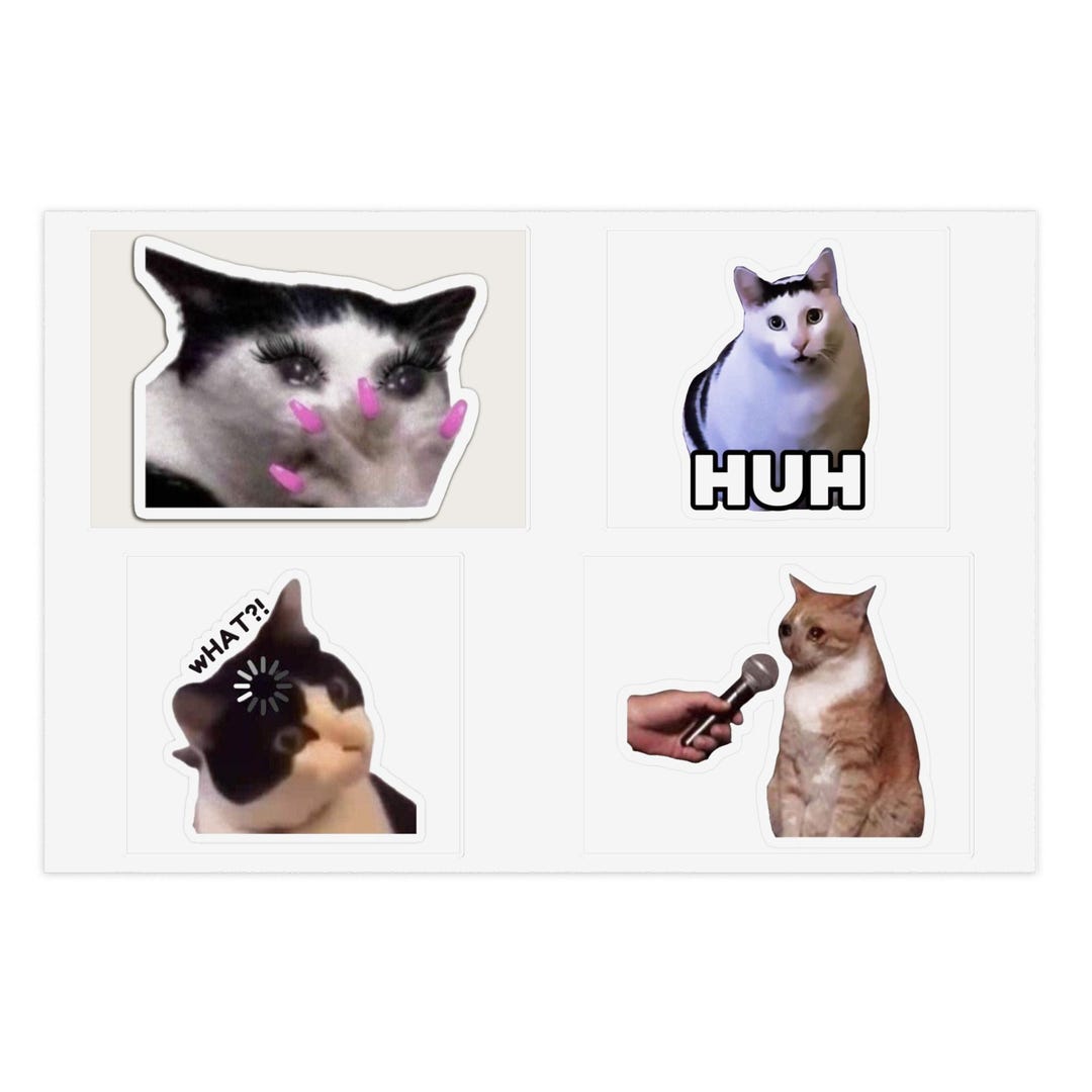 Funny Cat Sticker Sheets for Pet Lovers, Home Decor, Gift for Cat ...