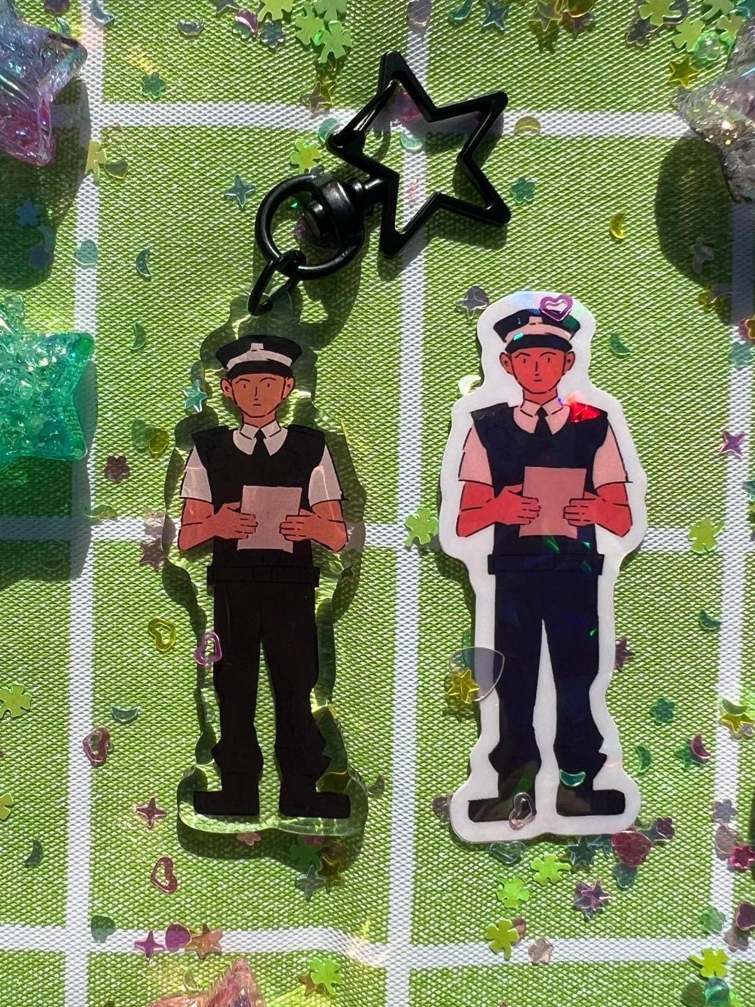 Nicholas Angel Hot Fuzz Epoxy Keychain and Holographic Sticker - Etsy
