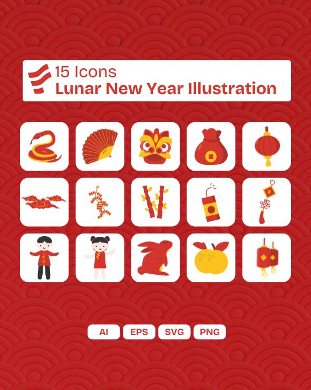 Lunar New Year Illustration Set - Etsy