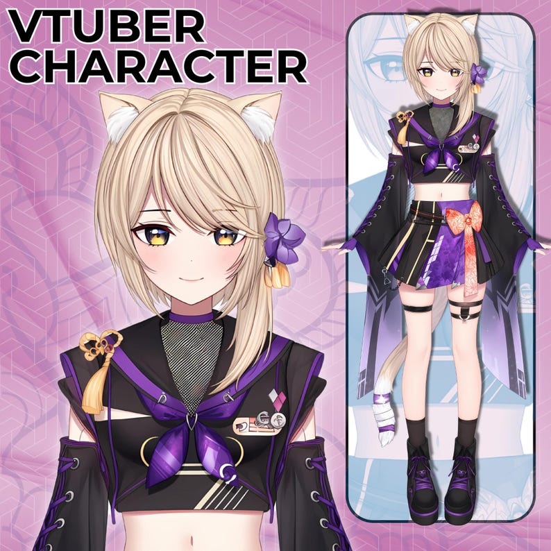 Custom Vtuber Character Live2d Model Commission | Vtuber Assets ...