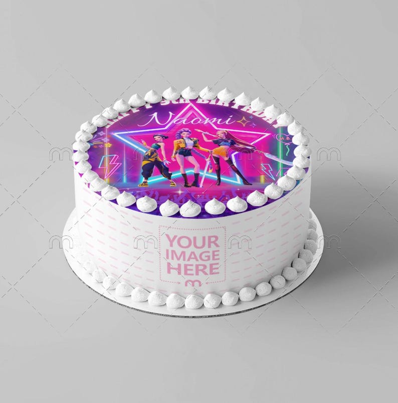 Kpop Demon Hunters Birthday Cake Printable Editable K Pop Party Cake